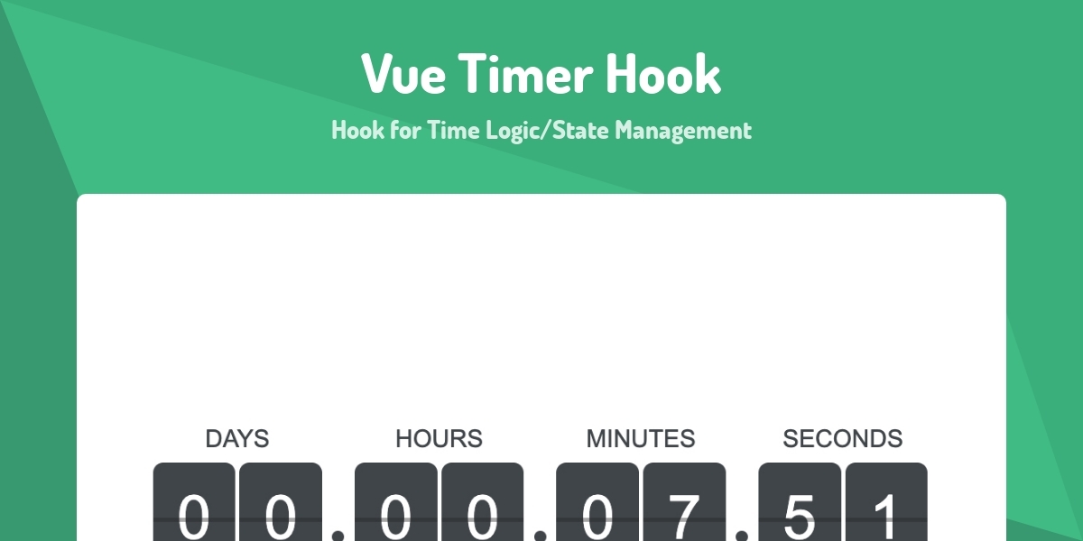 Vue Timer Hook Hook For Time Logicstate Management Made With Vuejs
